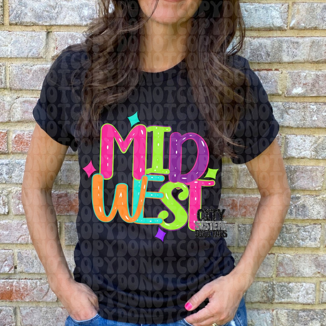 MIDWEST Png, Neon Midwest Png, Bright Midwest Png, Retro Midwest Png ...