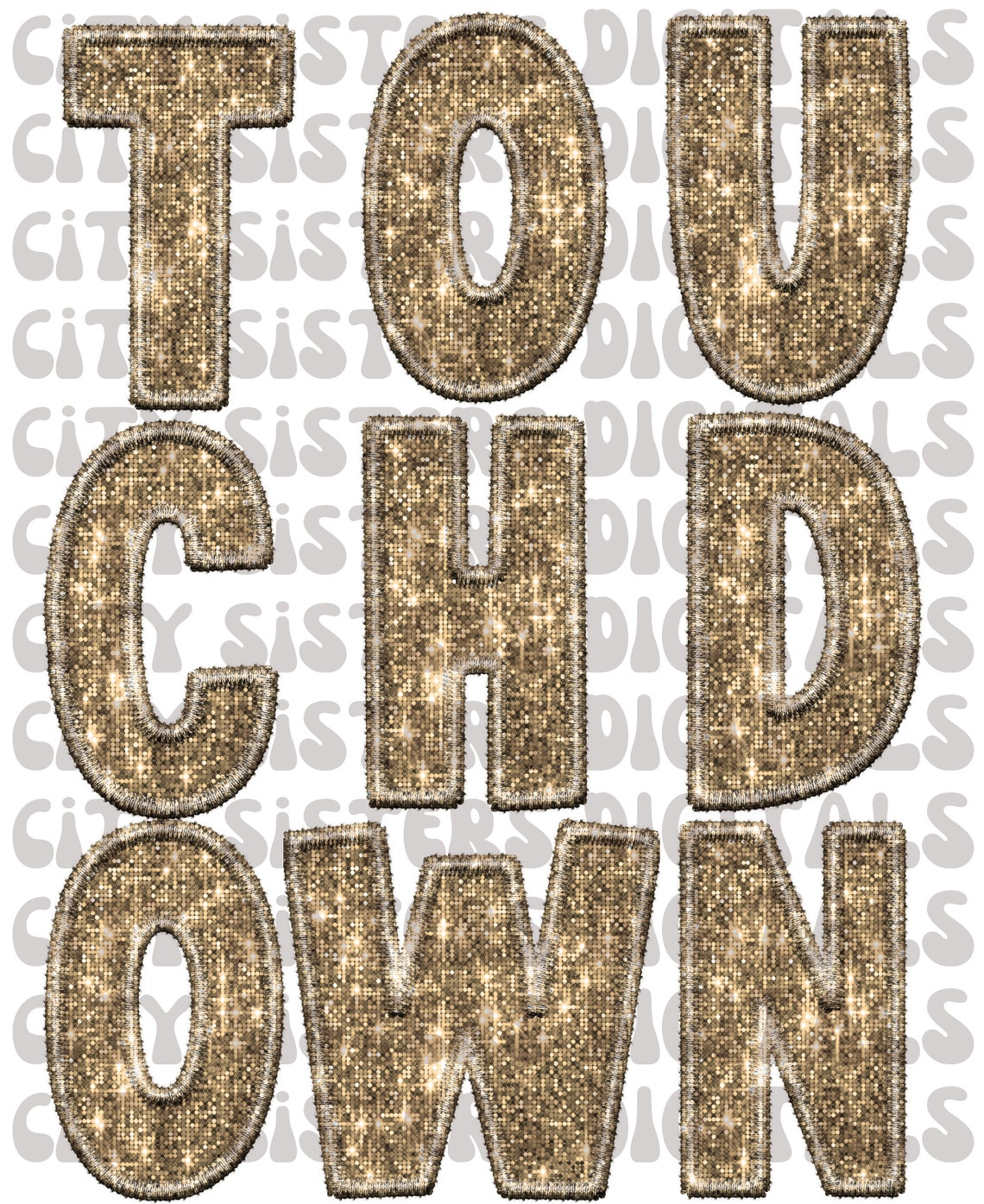 Football Touchdown: Gold Faux Sequins PNG (digital File) - Etsy