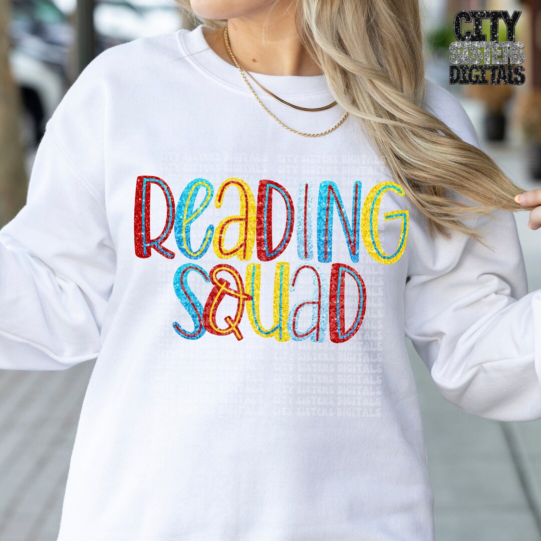 READING SQUAD Glitter Png, Read Across America Png, Teacher Digital ...