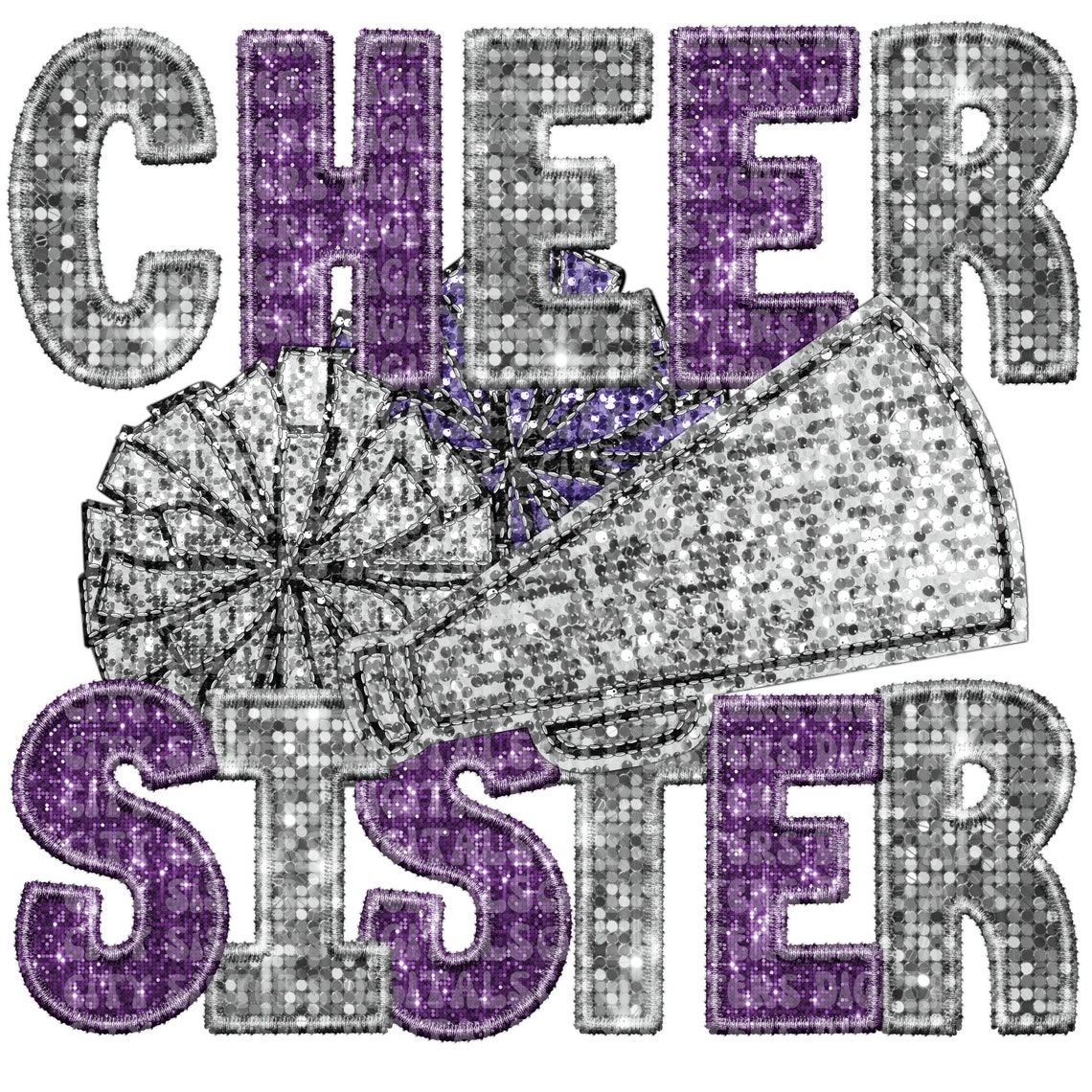 CHEER SISTER Faux GLITTER Png Cheerleading Faux Glitter Png - Etsy