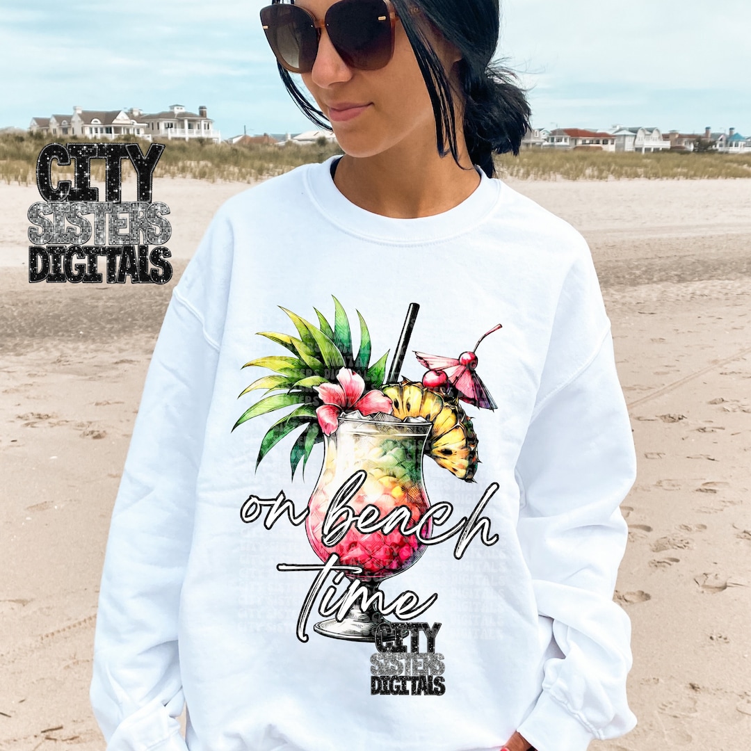 ON BEACH TIME Png, Summer Vibes Png, Beach Png, Summer Png, Beach Vibes ...