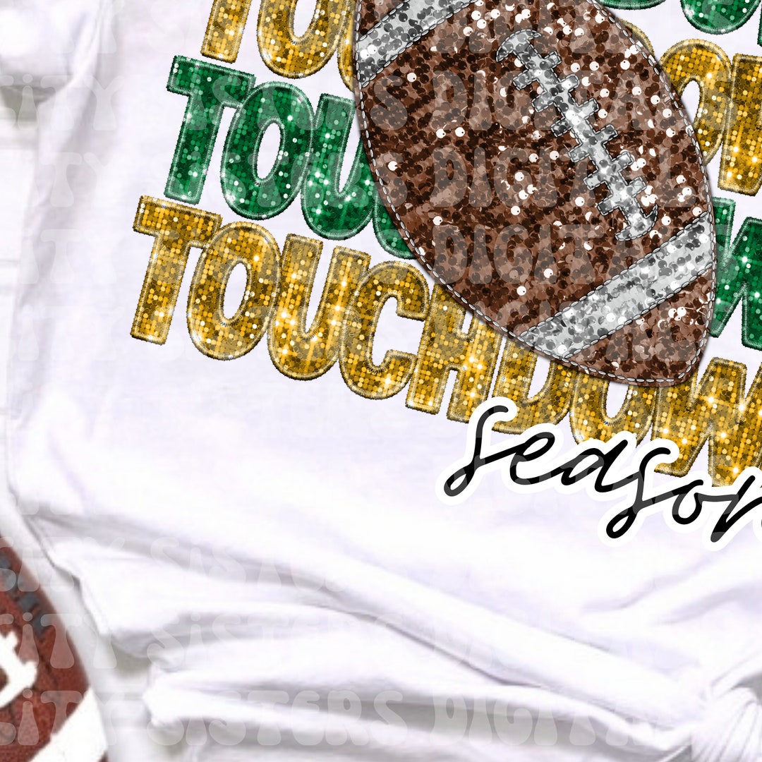FOOTBALL TOUCHDOWN SEASON Glitter Yellow and Green, Cute Football Png ...