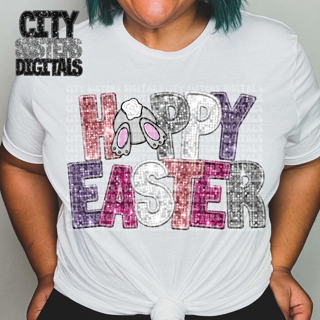 GLITTER HOPPY EASTER Png, Cute Easter Digital for Sublimation and Dtf, Easter Png, Glitter ...