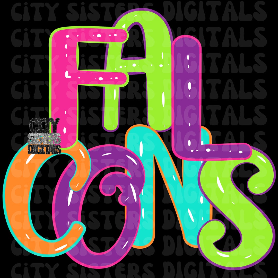 Neon Falcons PNG: Retro Mascot Sublimation (digital Download) - Etsy