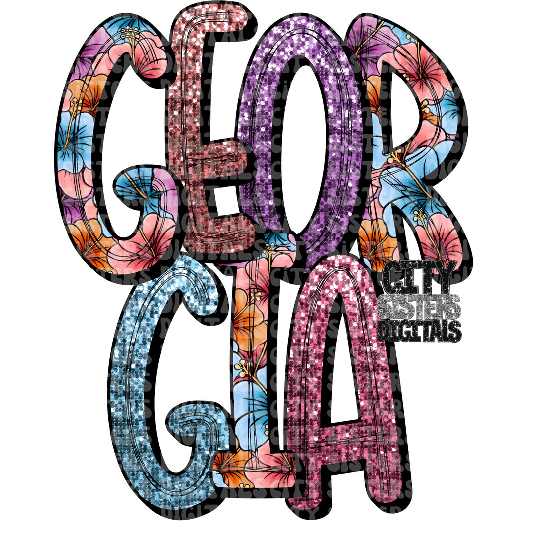 Floral Glitter Georgia PNG: Summer Alpha (digital Download) - Etsy