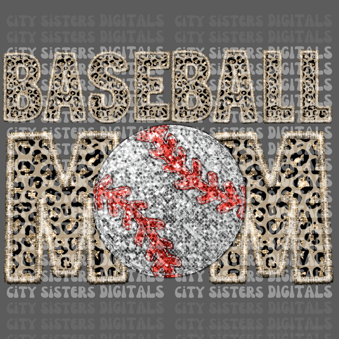 Leopard Baseball Mom PNG: Faux Glitter Embroidery (digital Download) - Etsy
