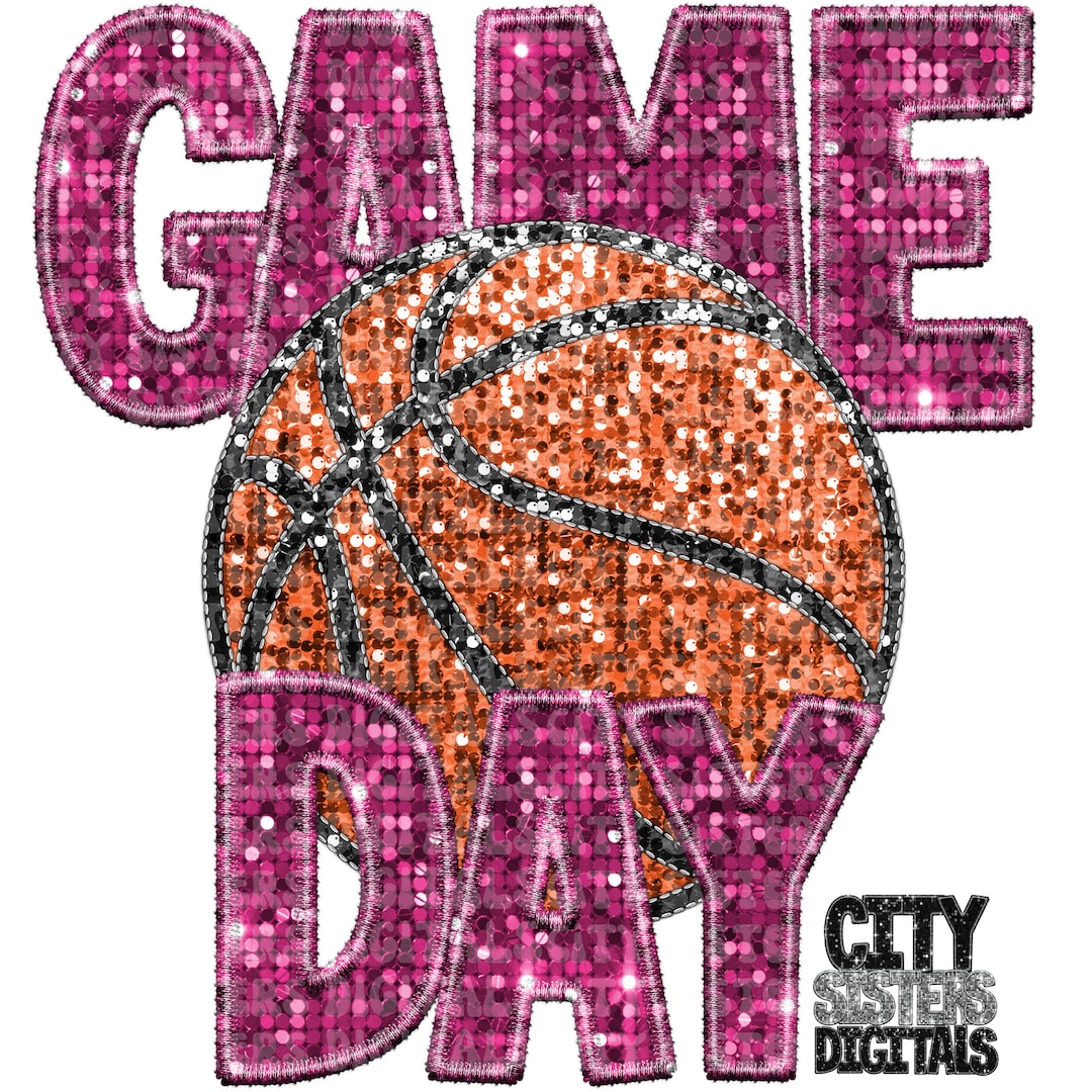 BASKETBALL GAME DAY Png, Glitter Basketball Png, Pink Basketball Png ...