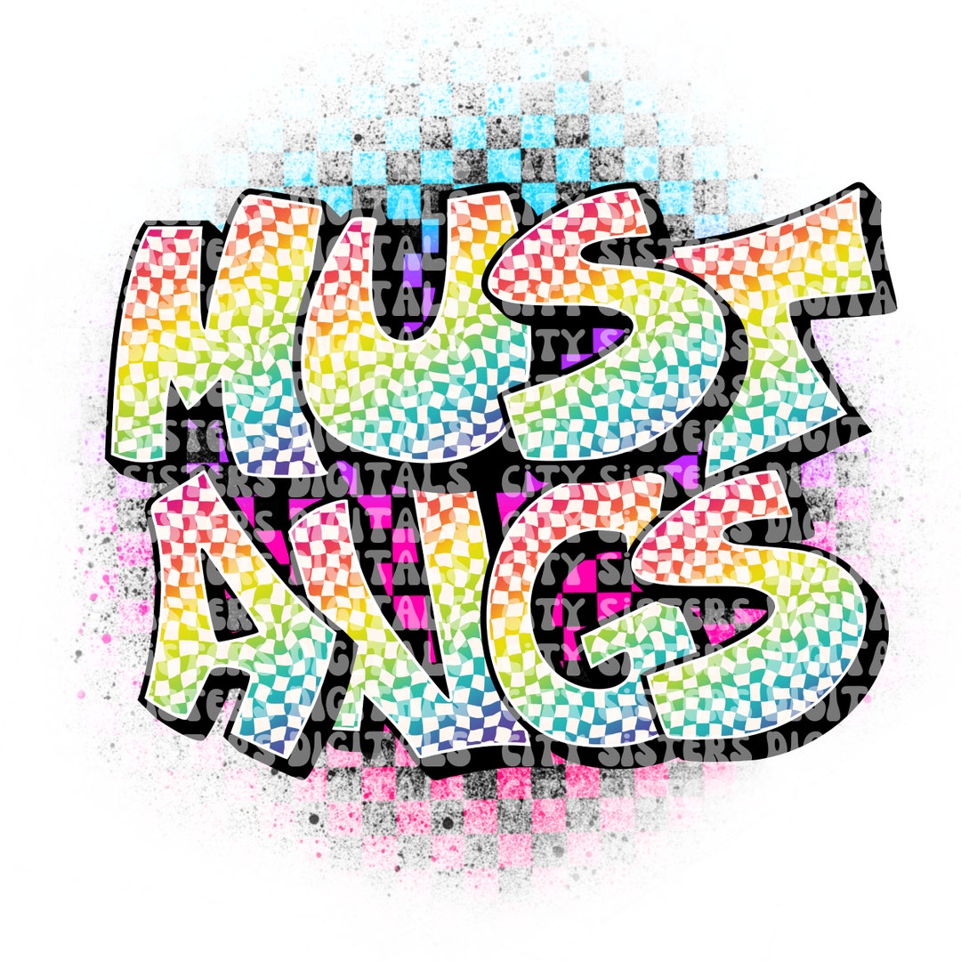 Retro Rainbow Mustangs PNG: 80s Digital Download - Etsy