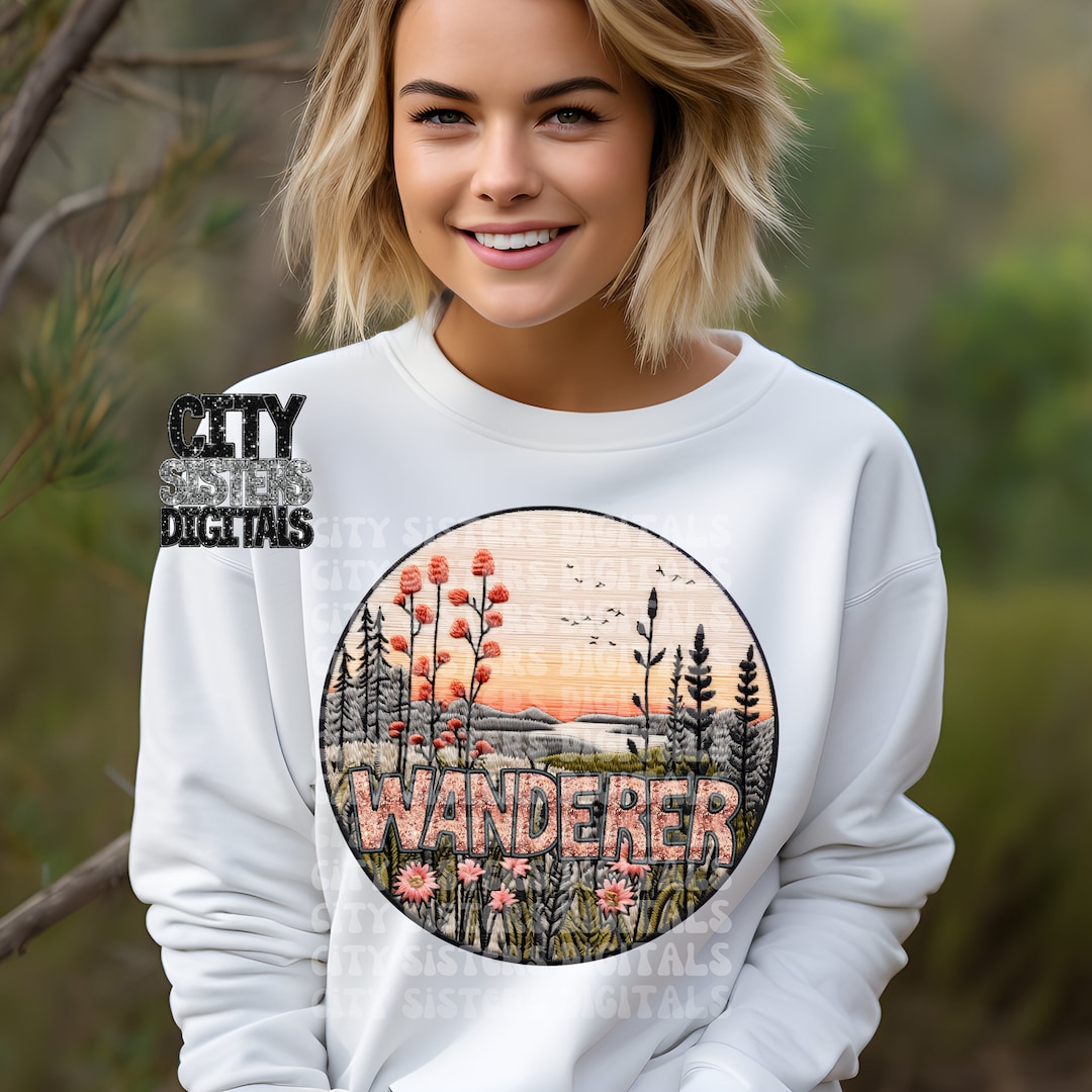 WANDERER Png, Outdoorsy Digital for Sublimation and Dtf, Glitter ...