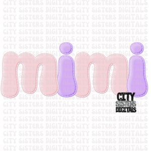 Mimi Png, Faux Puff Embroidery Png Digital File for Sublimation, Dtf ...