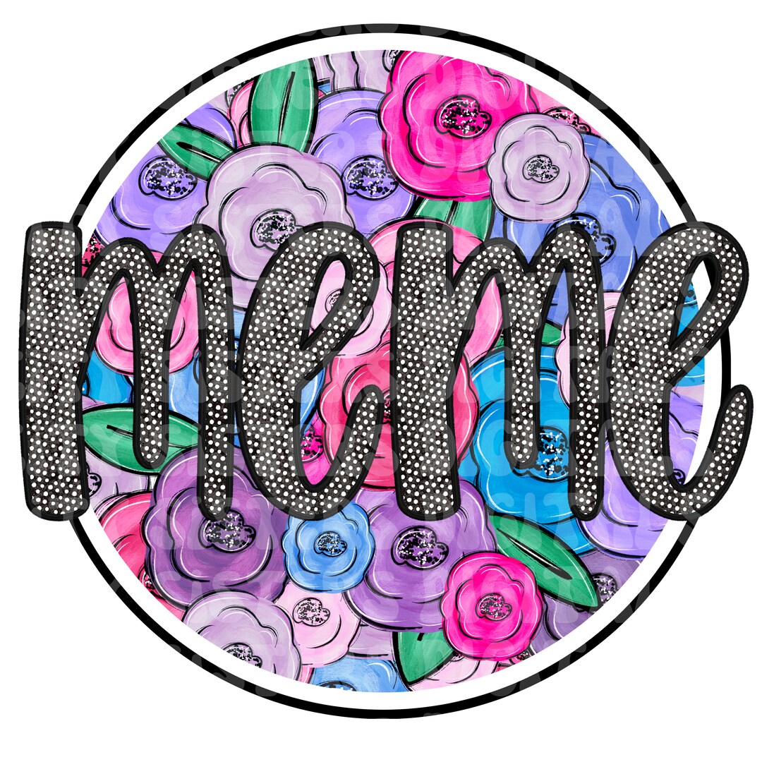 Floral Meme PNG: Faux Embroidery Design (digital Download) - Etsy