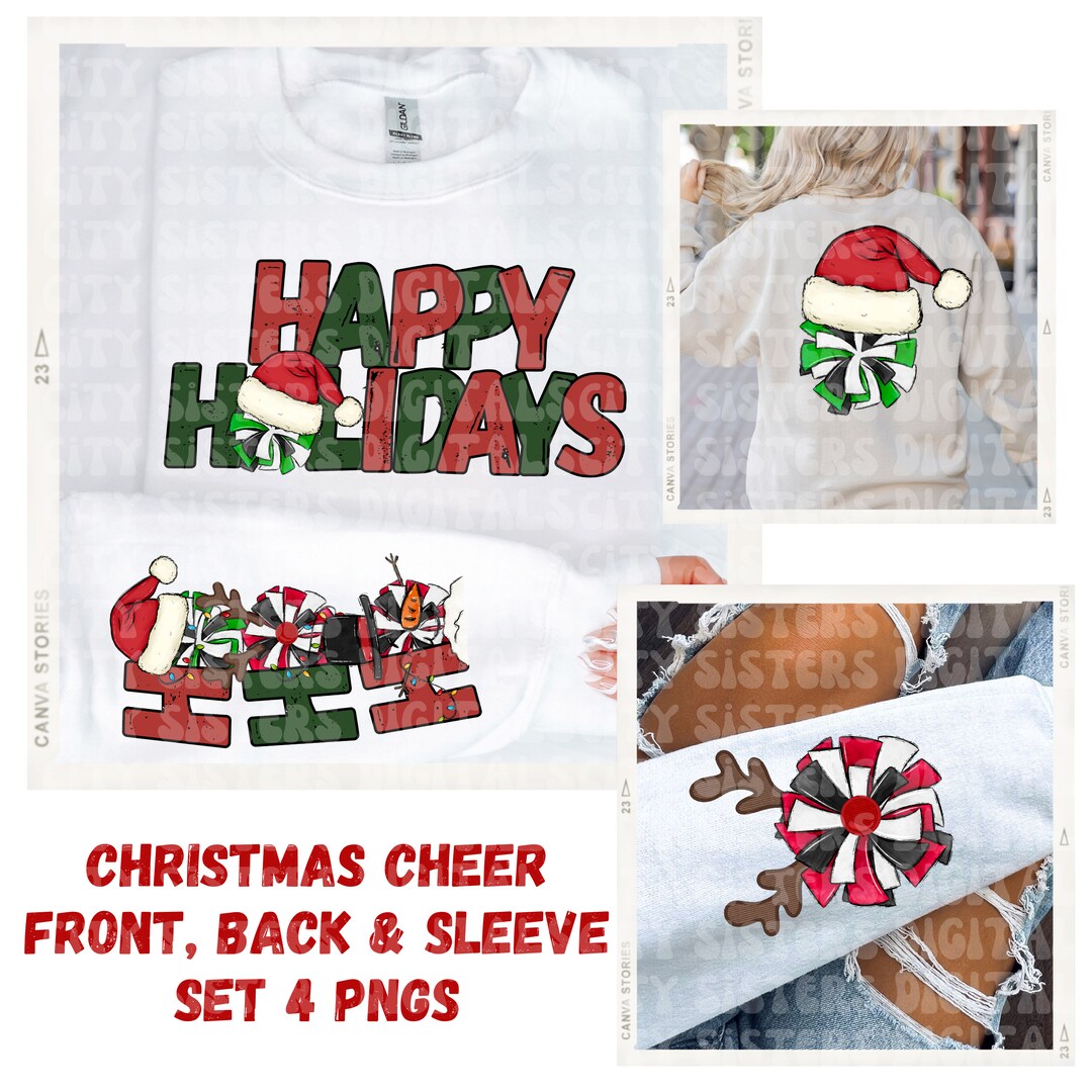 CHEERLEADER HAPPY HOLIDAYS Png Cheerleading Santa Png - Etsy