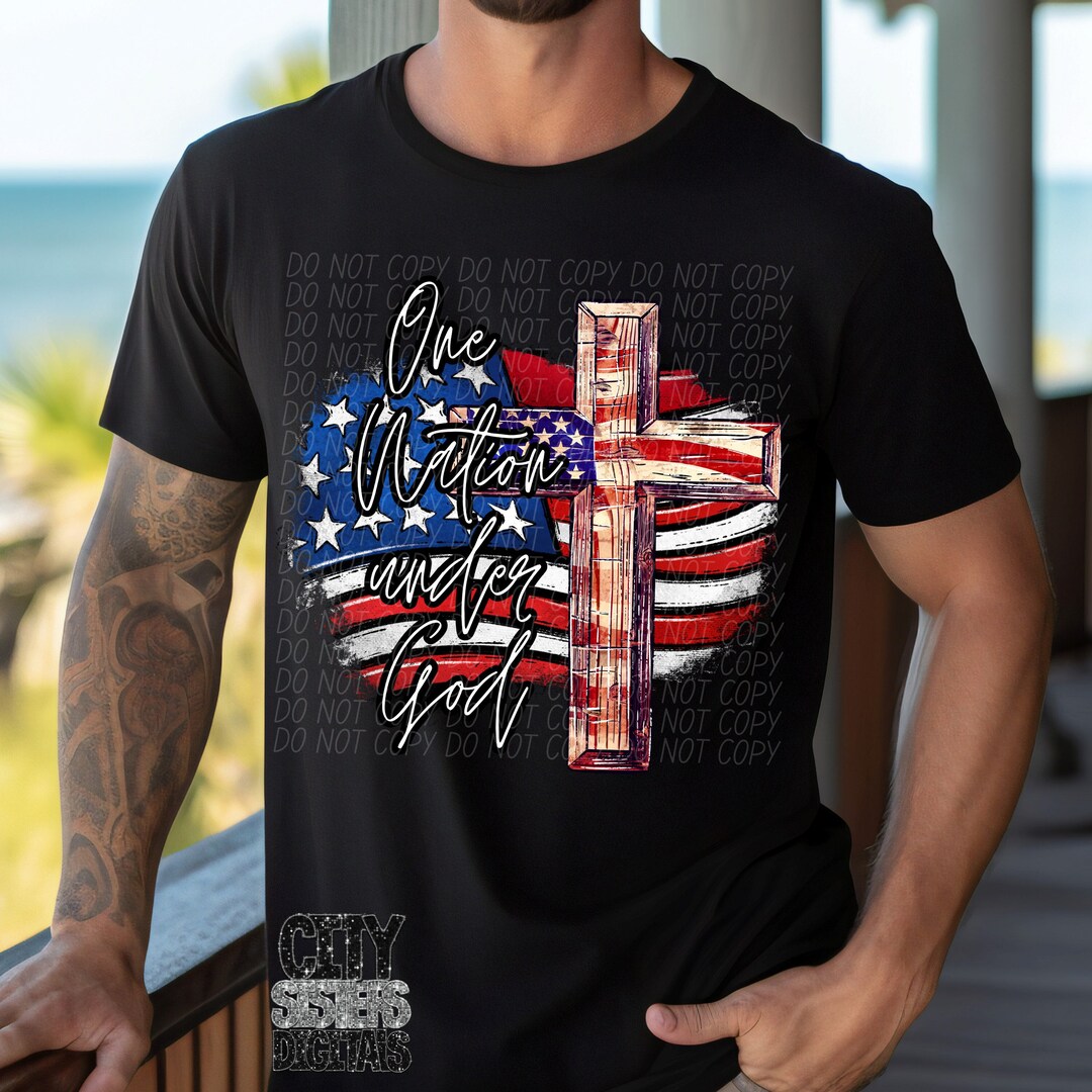 ONE NATION Under GOD Png, 4th of July Digital for Sublimation & Dtf ...