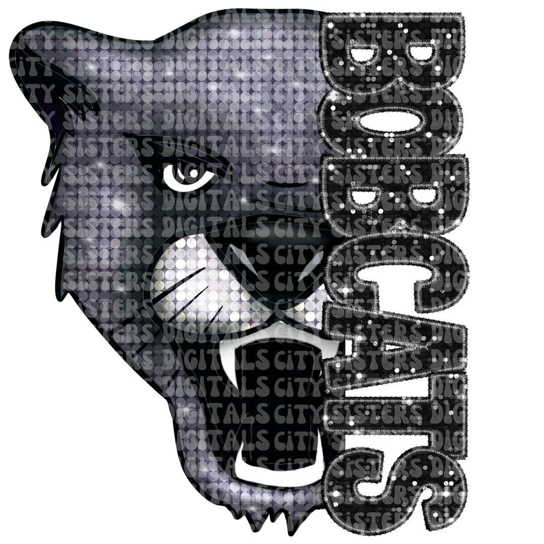 BOBCATS MASCOT Faux Glitter Png, Bobcats School Spirit Png, Faux ...
