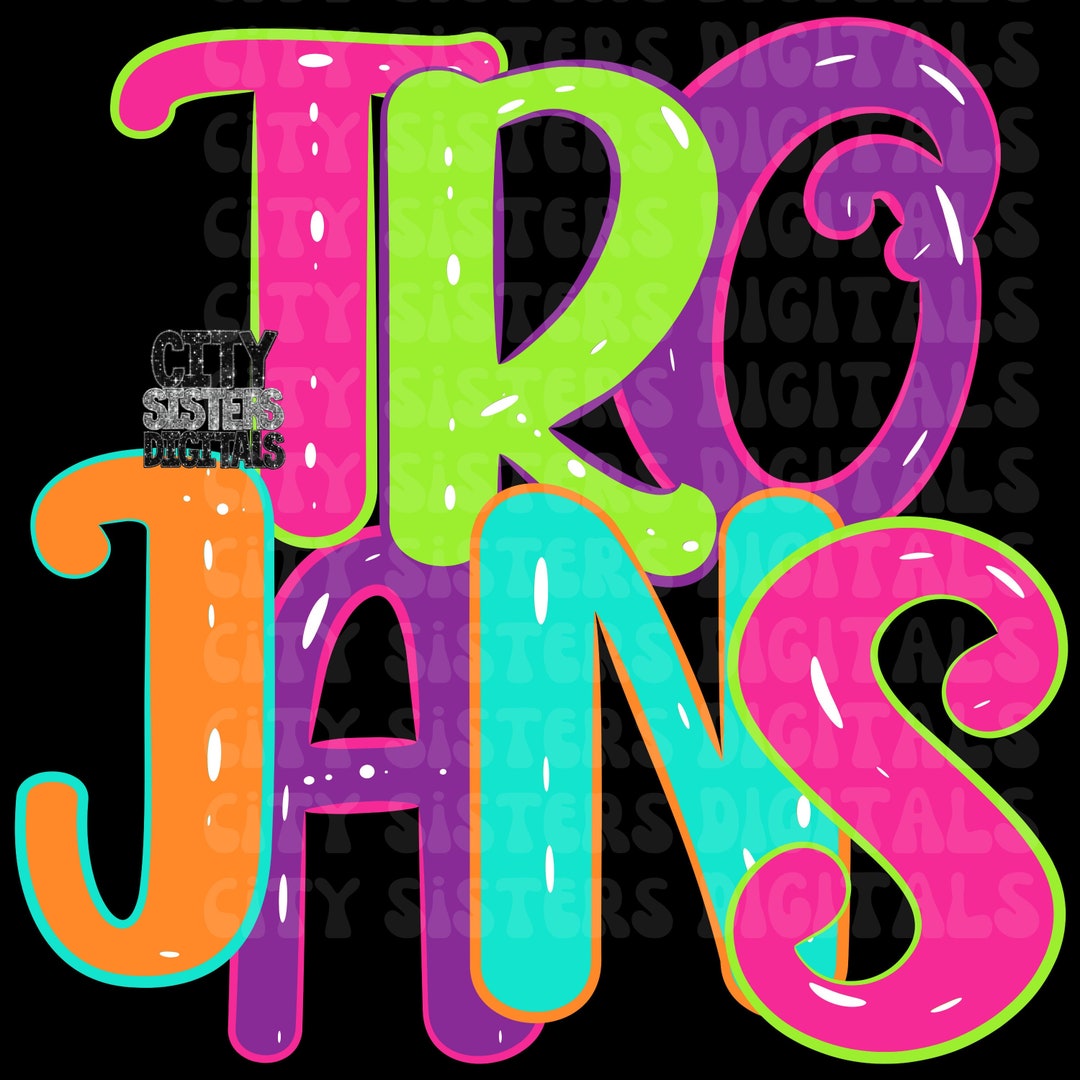NEON TROJANS Png, Trojans Digital Sublimation & Dtf, Bright Trojans Png ...