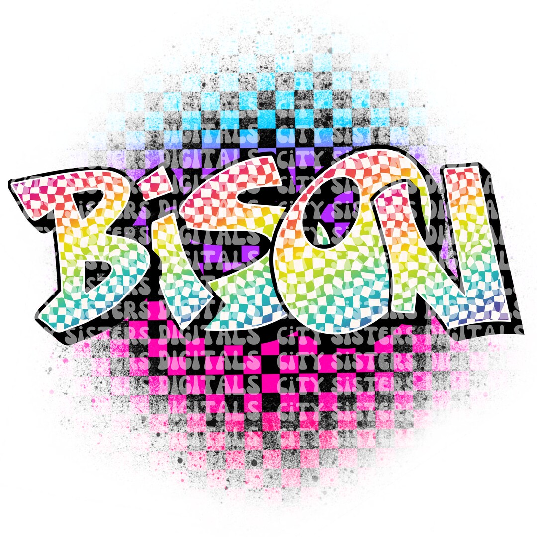 BISON Png, Retro Bison Png, 80's Png, 80's Bison Digital Download ...