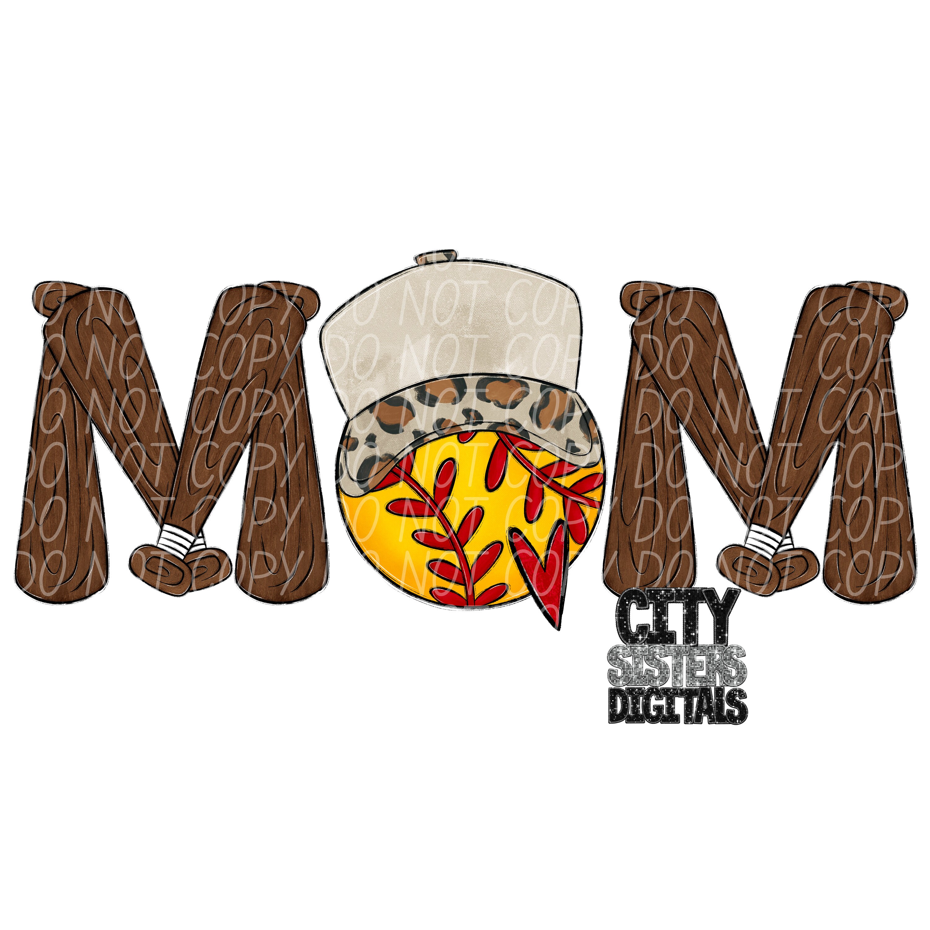 Leopard Softball Mom PNG: Sublimation & DTF Digital Design - Etsy