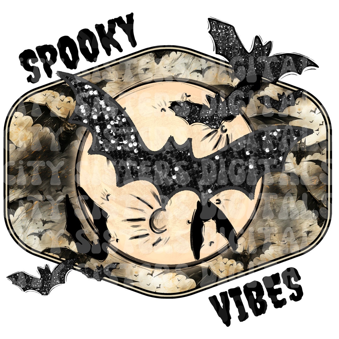 HALLOWEEN SPOOKY VIBES Glitter Bats Png Spooky Season Png - Etsy