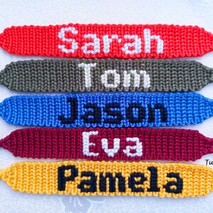 Custom Name Friendship Bracelet, Personalized Adjustable Woven Bracelet ...