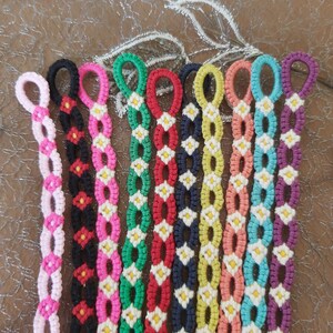 Daisy Chain Friendship Bracelet, Flower Woven Bracelet, Bracelet for ...