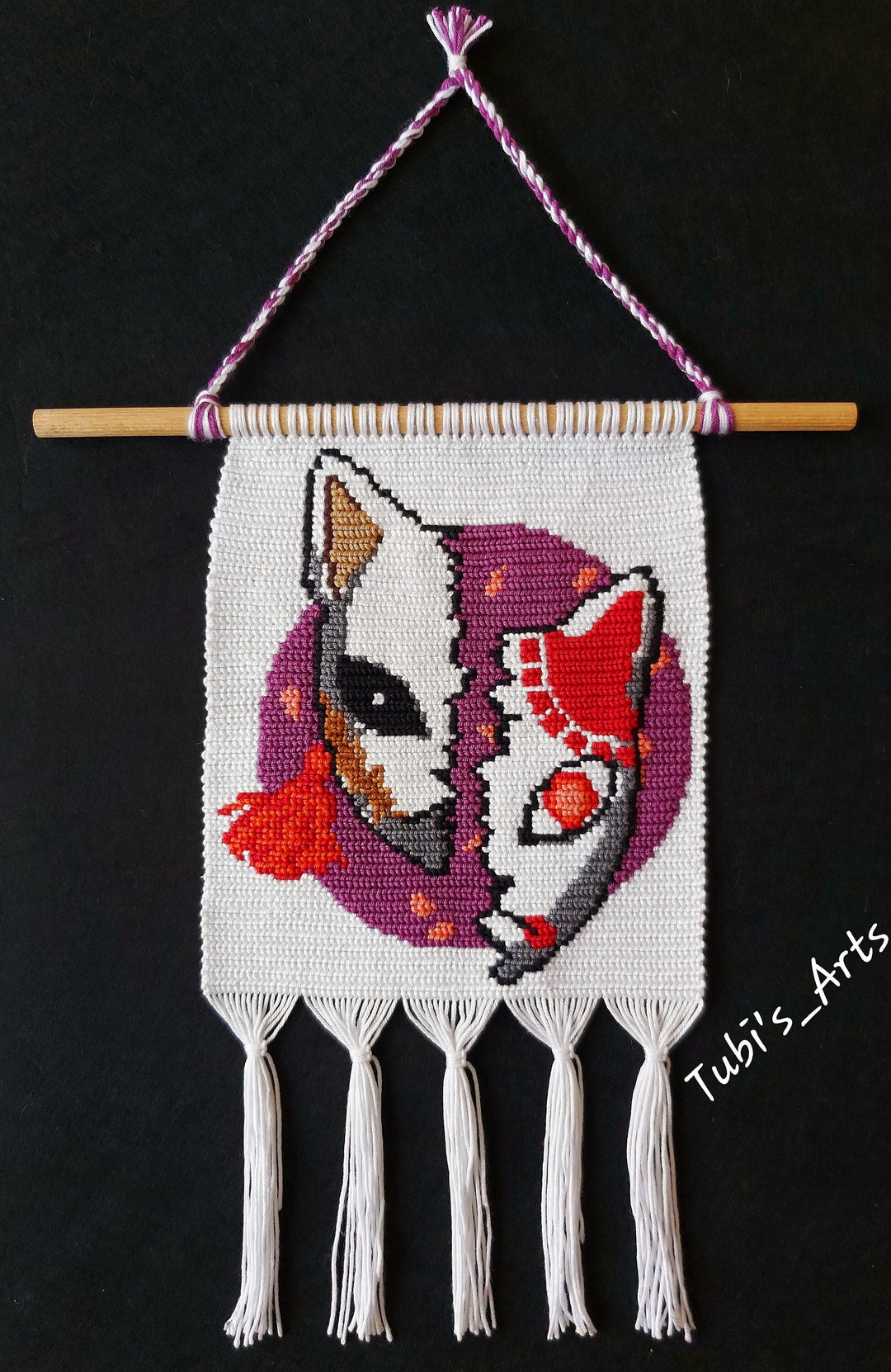 Cat Woven Wall Hanging | Weaving Tapestry | Home Living Art | Wall ...