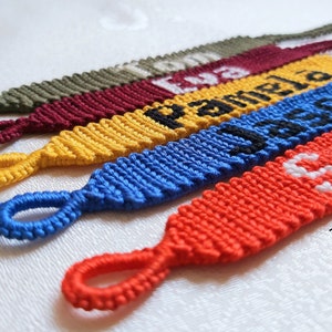 Custom Name Friendship Bracelet, Personalized Woven Macrame Bracelet - Etsy