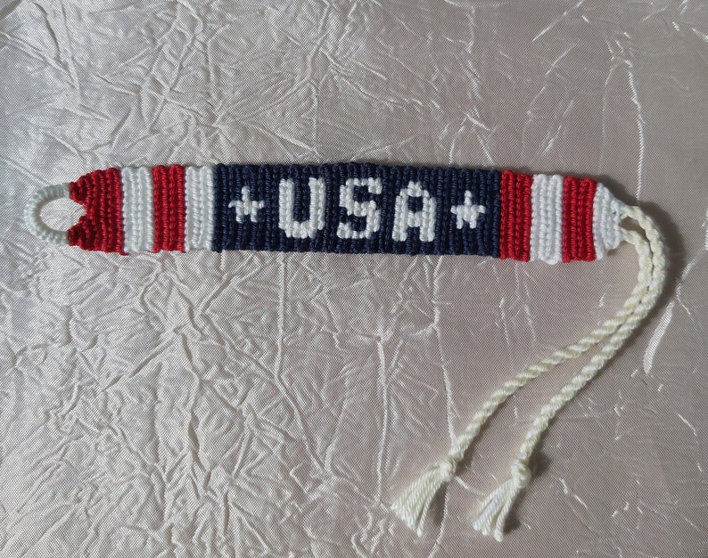 American Flag Friendship Bracelet Usa Flag Cow Bracelet 4 of - Etsy