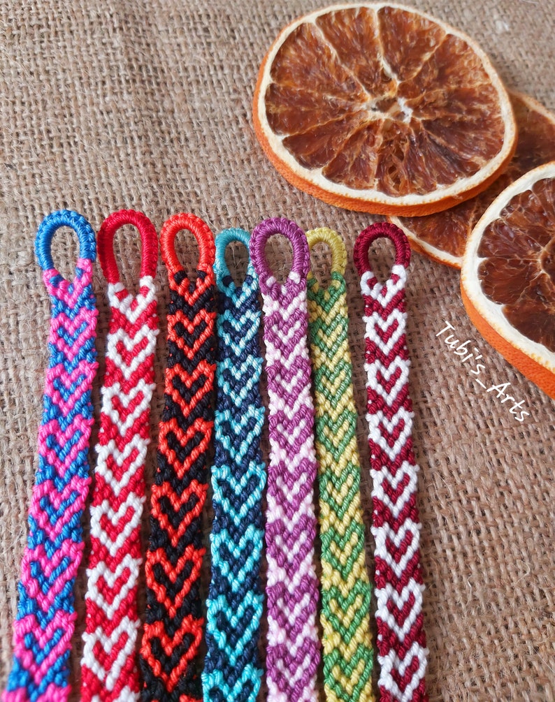 Customizable Heart Friendship Bracelet Woven Heart Bracelet - Etsy