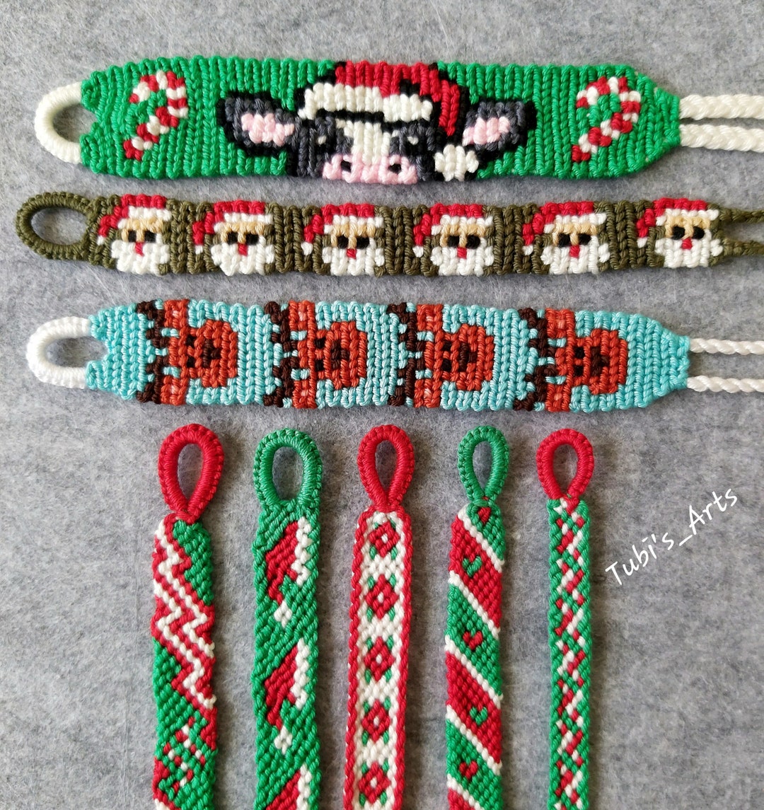 Christmas Friendship Bracelet | Santa Claus | Reindeer | Adjustable ...