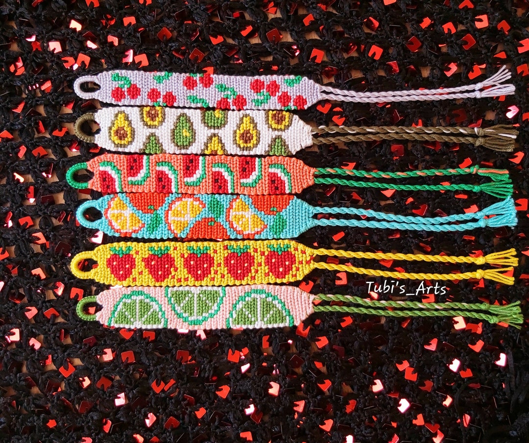 Fruit Friendship Bracelet, Woven Summer Accessory - Etsy