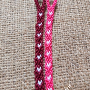 Customizable Tiny Heart Friendship Bracelet, Woven Mini Heart Bracelet ...