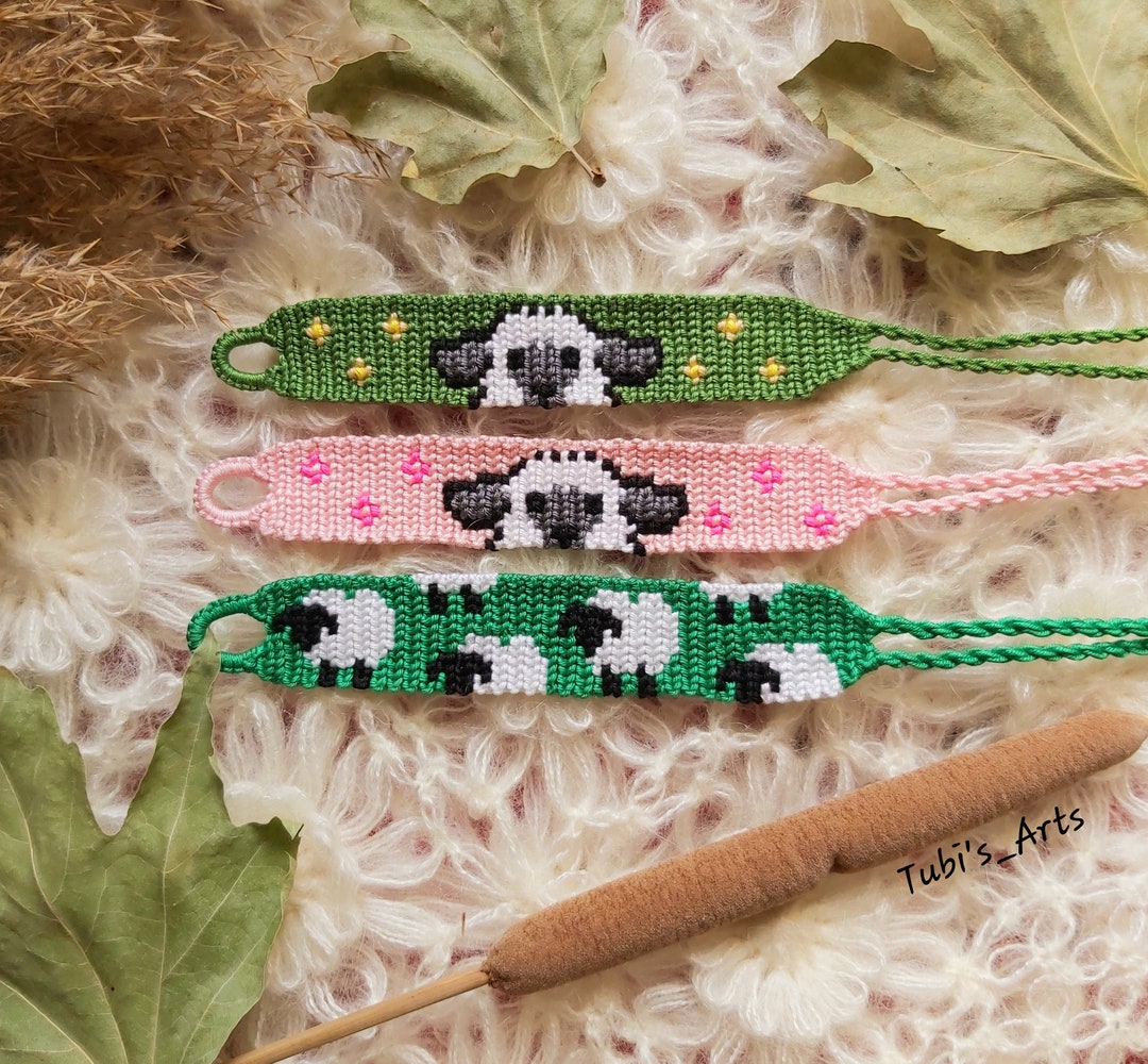Sheep Friendship Bracelet, Woven Lamb Friendship Bracelet, Animal ...