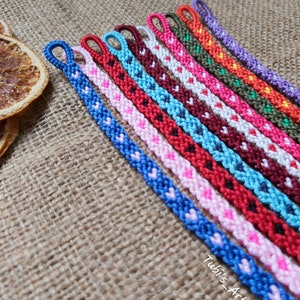 Customizable Tiny Heart Friendship Bracelet, Woven Mini Heart Bracelet ...
