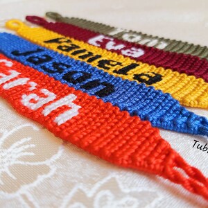 Custom Name Friendship Bracelet, Personalized Woven Macrame Bracelet - Etsy