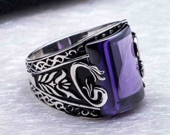 Mens Purple Stone Ring - Etsy