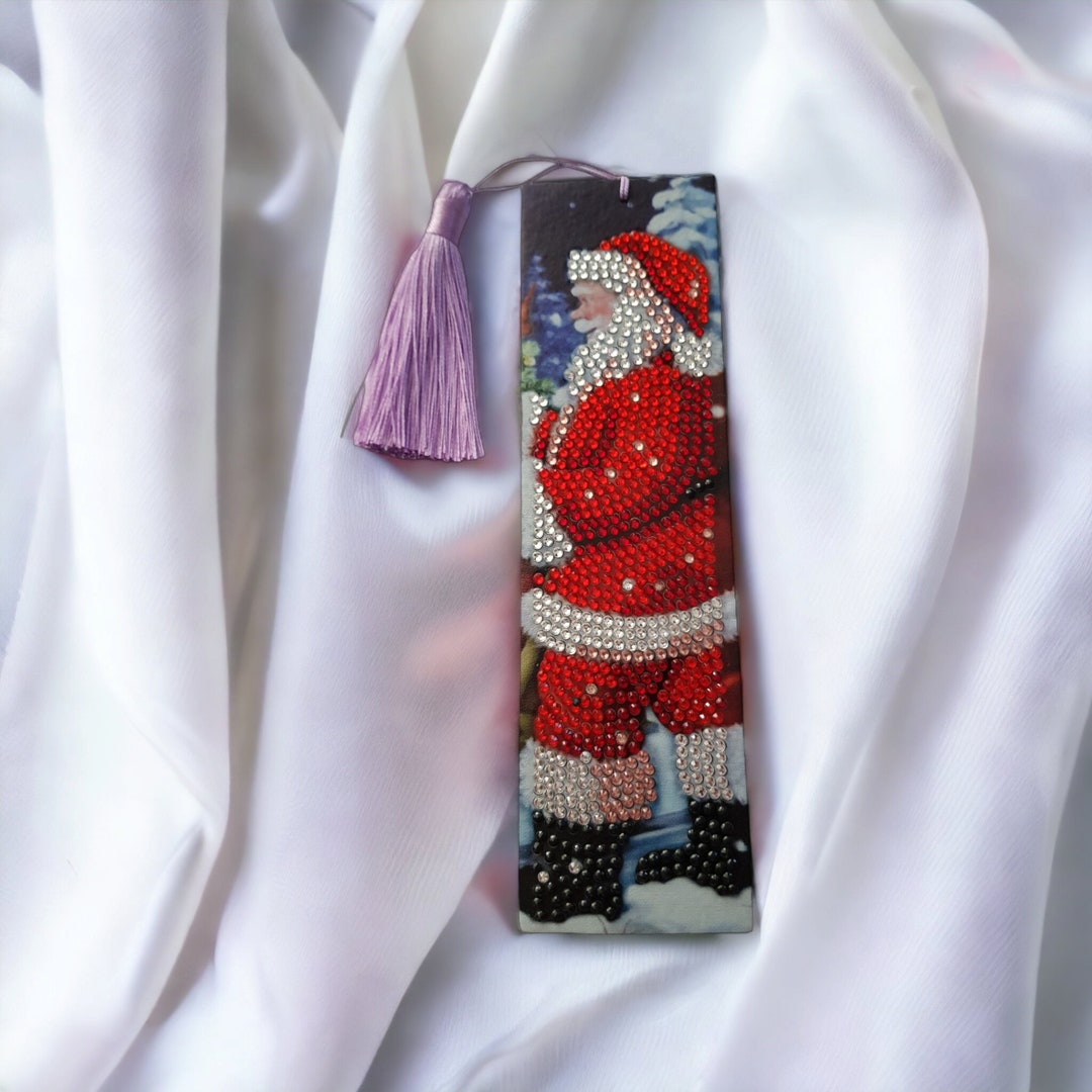 Santa Claus Design Real Leather, Beautifully Created Bookmark, Purple ...