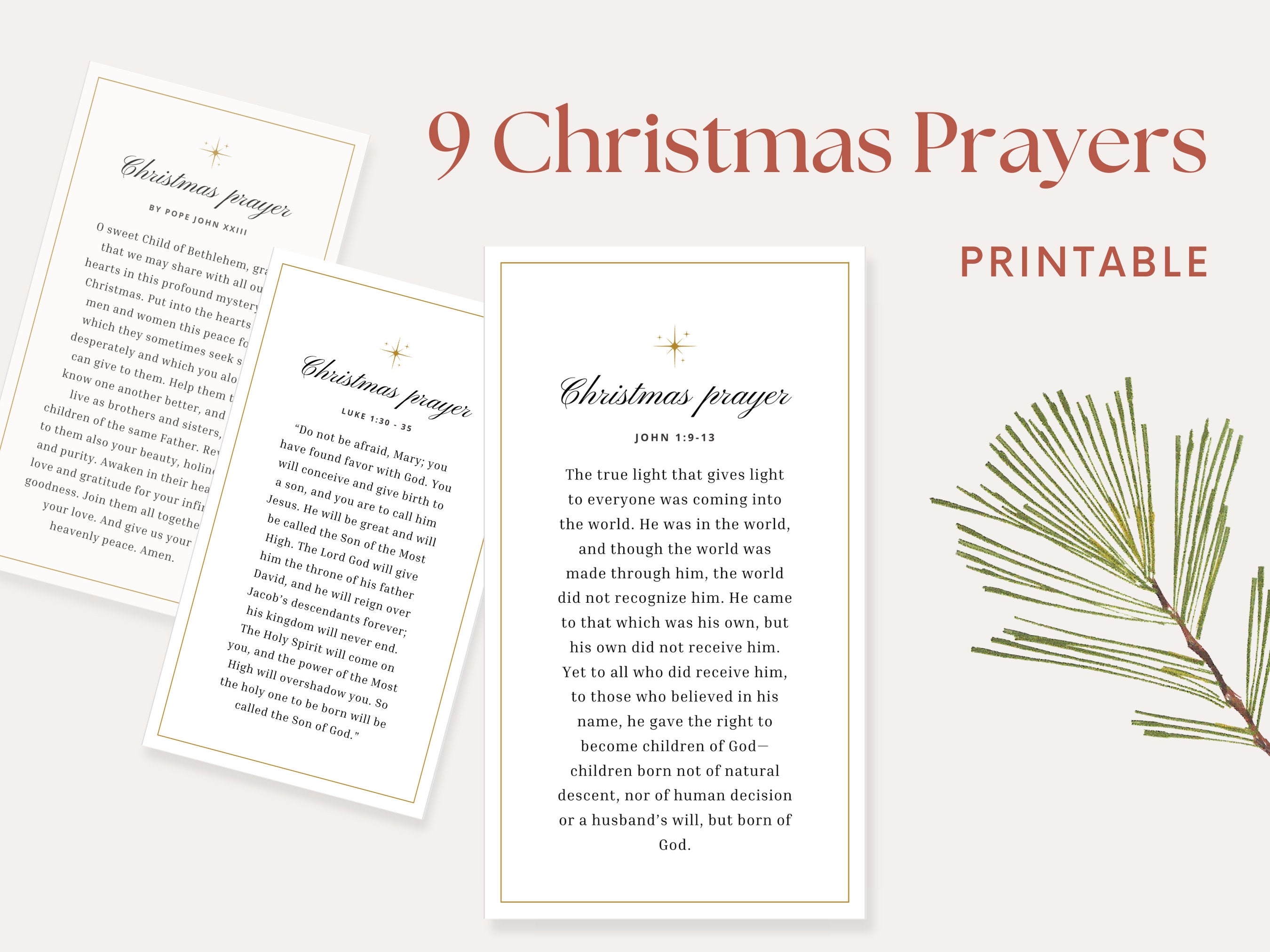 9 Christmas Prayers, Christmas Prayer Cards Printable, St. Andrew ...