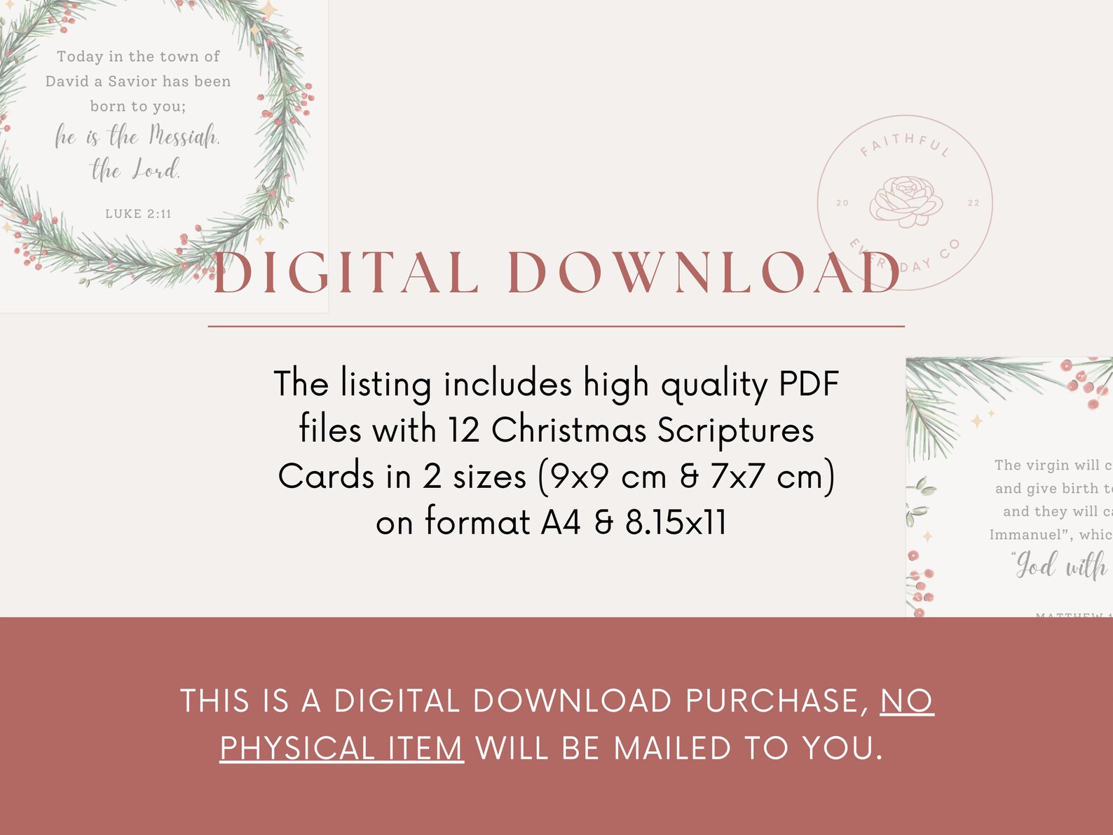 Christmas Bible Verses, Christmas Scripture Cards Printable, Christian ...