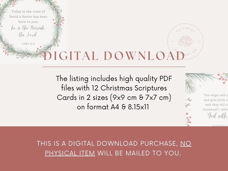 Christmas Bible Verses Christmas Scripture Cards Printable - Etsy