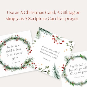 Christmas Bible Verses, Christmas Scripture Cards Printable, Christian ...