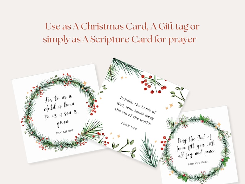 Christmas Bible Verses Christmas Scripture Cards Printable - Etsy