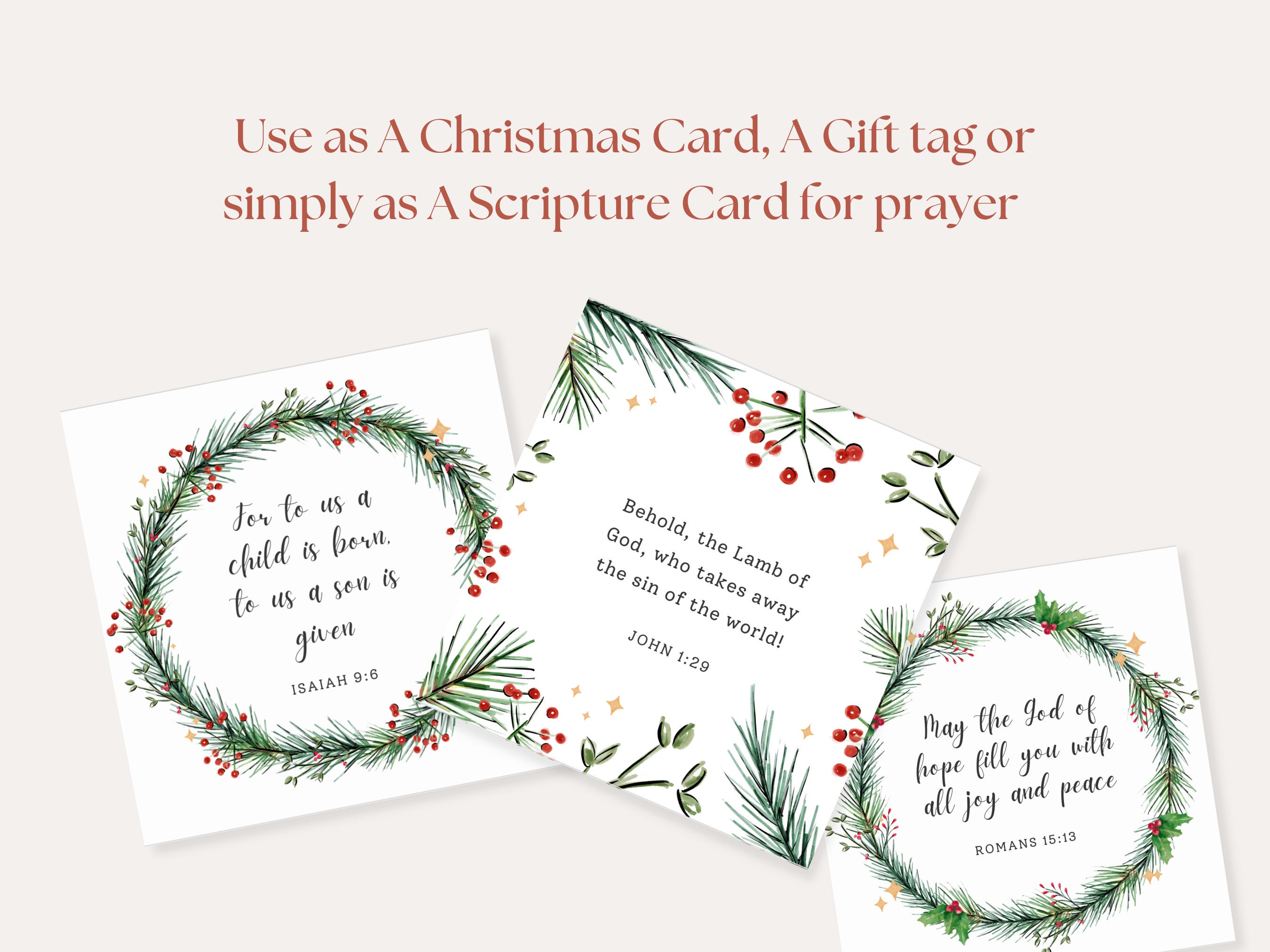 Christmas Bible Verses Christmas Scripture Cards Printable - Etsy