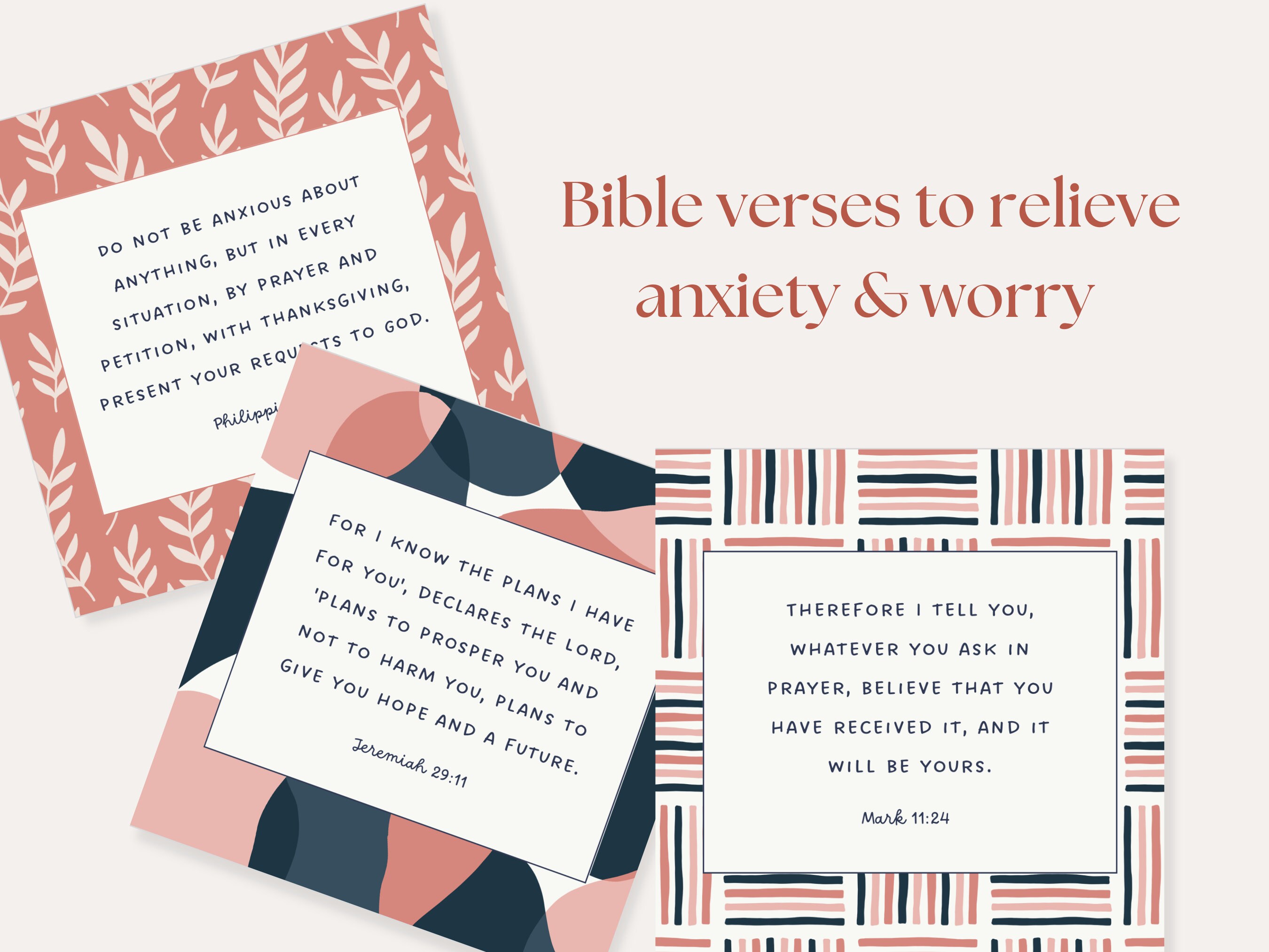 18 Bible Verse Cards for Overcoming ANXIETY, Bible Verse Cards ...