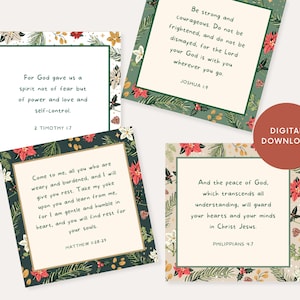 Christmas Scripture Cards Printable, Encouraging Bible Verse Cards ...