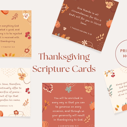 Thanksgiving Scripture Cards Fall Bible Verse Cards - Etsy