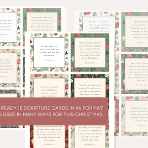 Christmas Scripture Cards Printable, Encouraging Bible Verse Cards ...