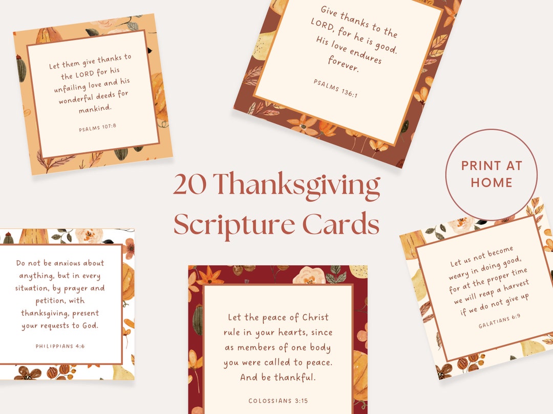 20 Thanksgiving Scripture Cards | Thanksgiving Daily Cards | Digital ...