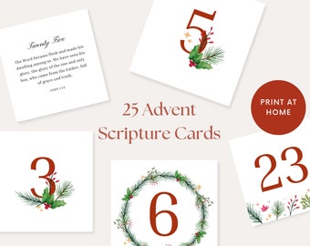 Christmas Advent Scripture Cards Nativity Advent 12 - Etsy