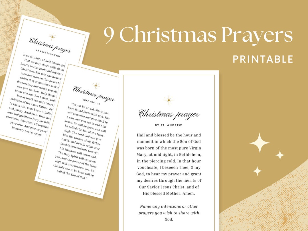 9 Christmas Prayers, Christmas Prayer Cards Printable, St. Andrew ...
