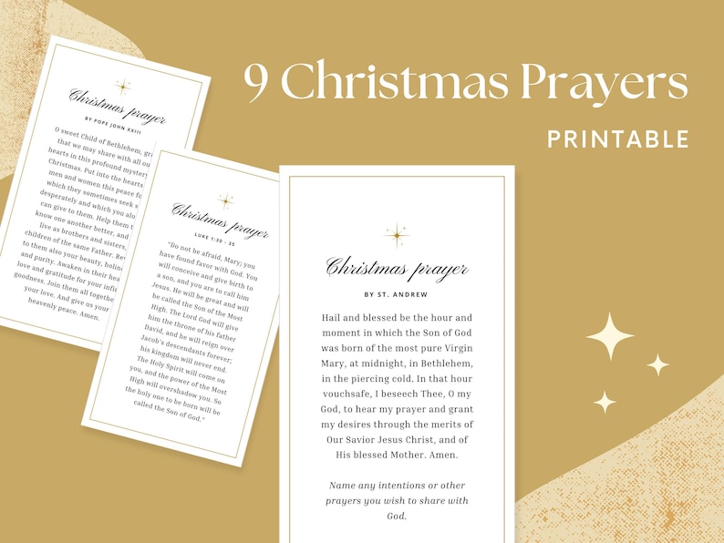 9 Christmas Prayers, Christmas Prayer Cards Printable, St. Andrew ...